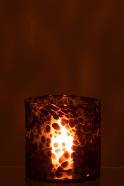 Tortoise Shell Glass Hurricane | Multiple Sizes – Chic Interiors Cheshire